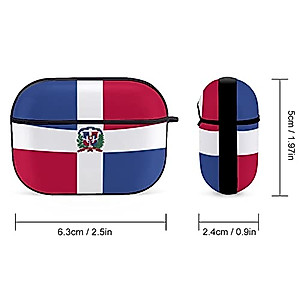 Haeyev Compatible with Airpod Pro Case Cover Dominican Flag Hard Case Design with Keychain Suitable for Boys Girls Mens Womens Black-style-14, One Size