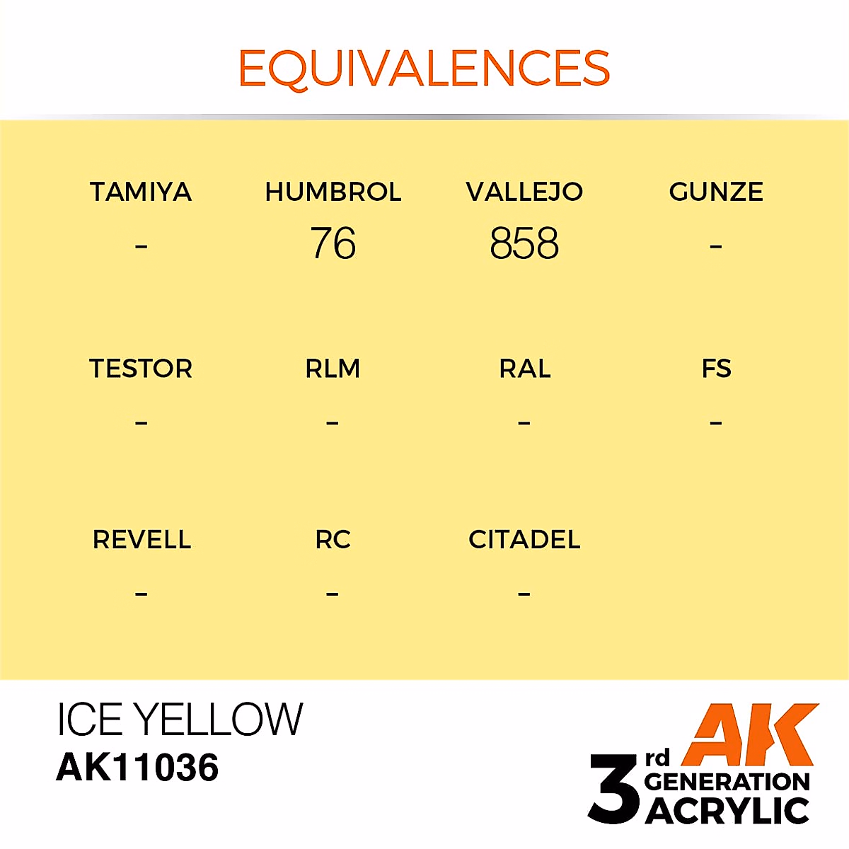 AK Interactive 3rd Gen Acrylic Ice Yellow 17ml
