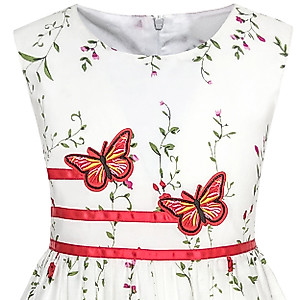 KH31 Girls Dress Flower Party Size 4-5 White