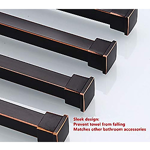 ELLO&ALLO Oil Rubbed Bronze Towel Bars for Bathroom Wall Mounted Swivel Towel Rack Holder with Hooks 4-Arm