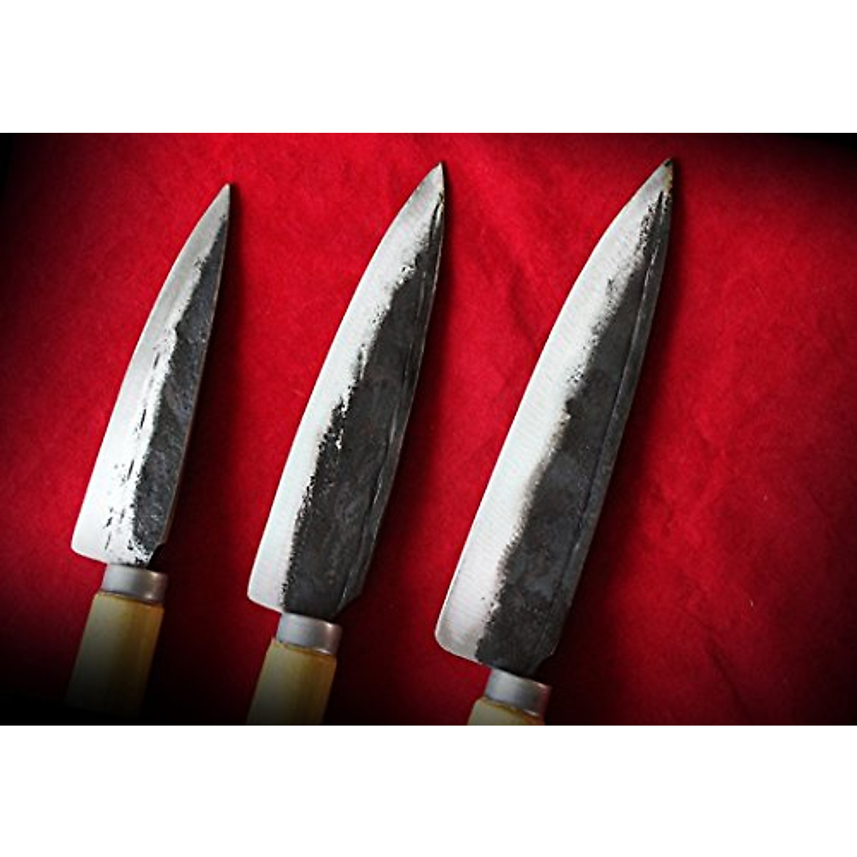 Buheung Rail Forged Cast Iron Kitchen Chef Knife Santoku Handmade 3pcs Gift Set