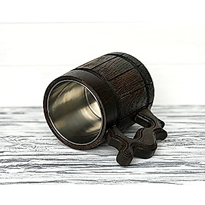 Adeptus Terra Mug Wooden Beer Stein 17oz Gamer Beer Mug Gift Boyfriend Personalized Anniversary Christmas Birthday Gifts For Gamer Husband Gifts For Him Beer Steins Beer Tankard K721