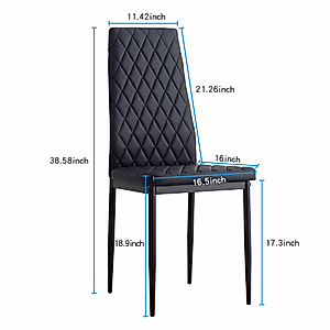 YanHao Glass Dining Table Set of 4, Dining Table and Chairs Set, Modern Dining Room Furniture Set, for Kitchen, Dining Room (NO1, 47 inch Tempered Glass Table top)