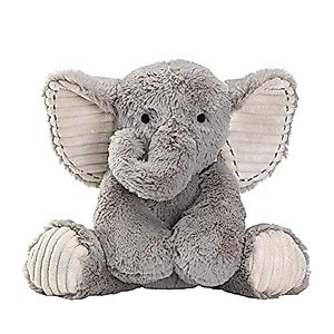 Lambs & Ivy Jungle Safari Gray Plush Elephant Stuffed Animal Toy Plushie - Jett