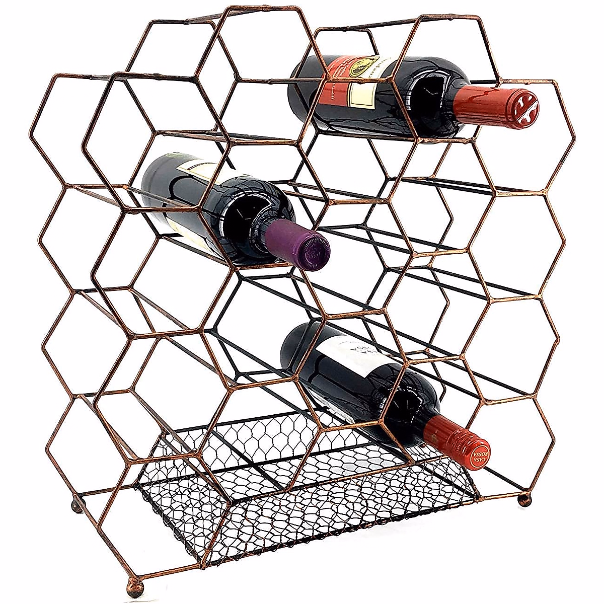 Bellaa 23424 Countertop Wine Rack 20 Bottle Wine Holder Wine Storage Cork Storage Modern Metal Wine Rack Wine Racks Countertop Small Wine Rack Wine Bottle Storage Tabletop Wine Rack