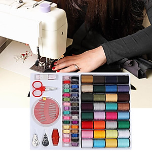 Jeanoko Sewg 64pcs 24×19×2 64pcs Colorful Hand Machine Sewing Thread Set Clothes String Spool Box Fr-197