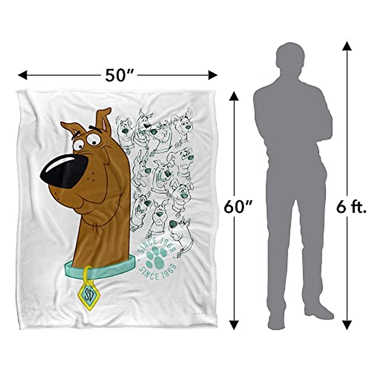 Scooby-Doo Evolution of Scooby Doo! Officially Licensed Silky Touch Super Soft Throw Blanket 50" x 60"