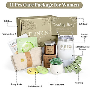 Thinking of You Care Package for Women - Get Well Soon Gift Basket for Sick Friend After Surgery Gifts Feel Better Gifts for Women, Sympathy Gift Baskets Sending Hugs, Self-Care Spa Gifts for Women