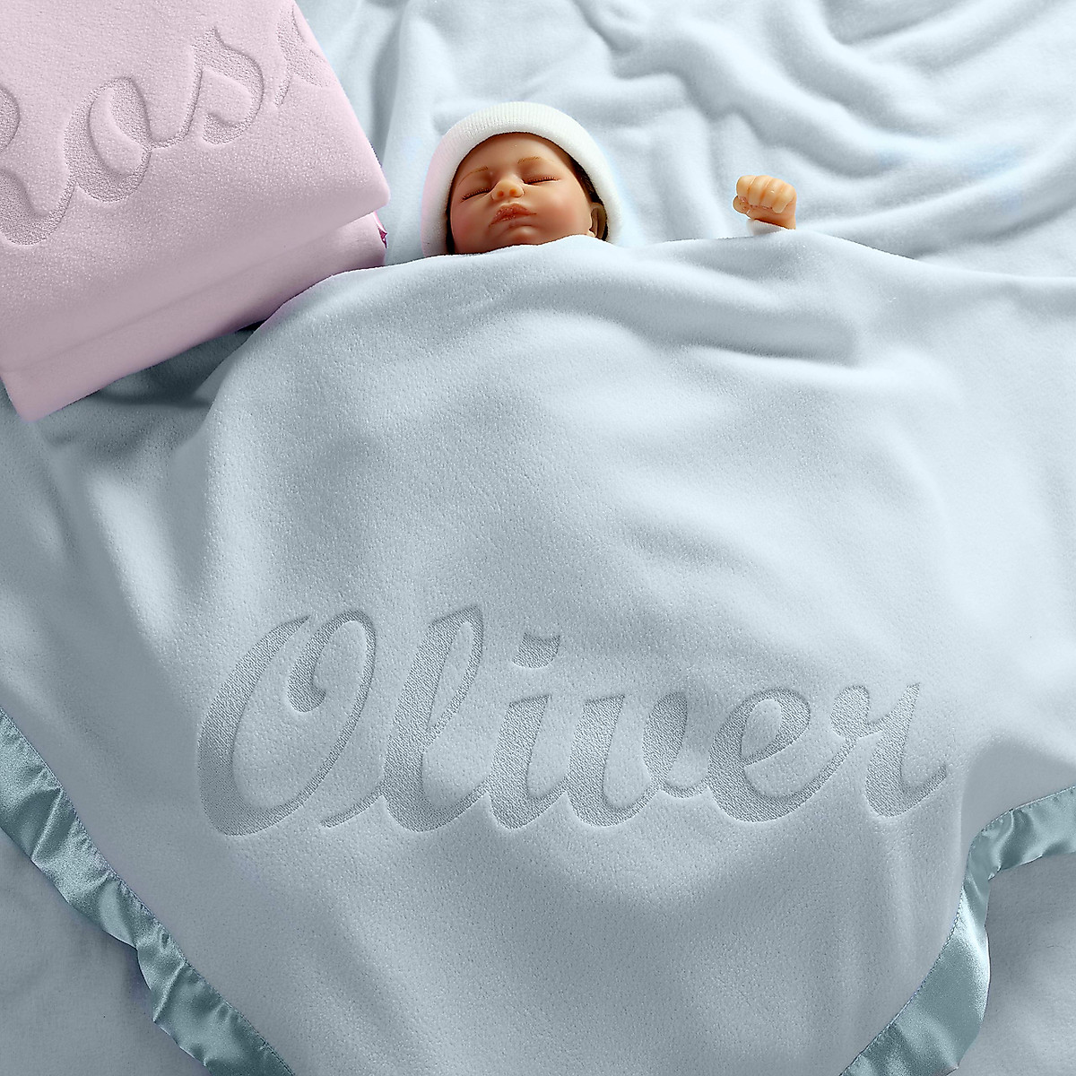 Custom Catch Personalized Baby Blanket for Boys - Blue