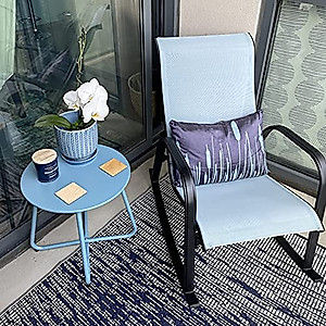 Grand patio Outdoor Mesh Sling Rocking Chair, Steel Rocker Seating Outside for Front Porch, Garden, Patio, Backyard (Blue 1PC)