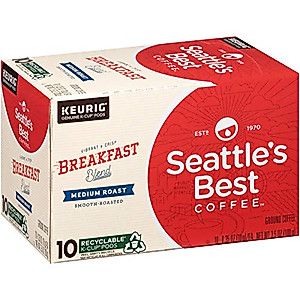 Seattle’s Best Coffee K-Cup Pods, Breakfast Blend, Medium Roast Smooth-Roasted Ground Coffee, 10 CT K- Cups/Box (Pack of 1 Box)