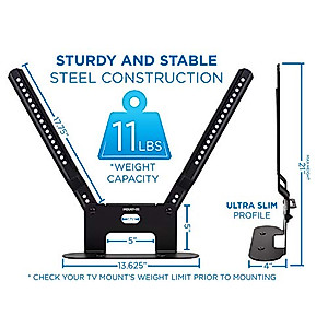 Mount-It! Sound Bar TV Mounting Shelf Compatible with Sonos Beam Speaker | Soundbar Mount Bracket Kit for Televisions with 200mm - 600mm VESA Mounting Pattern