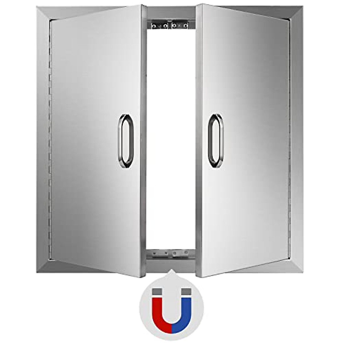 JOMWECL BBQ Access Door, Inch Grill Double Door, Brushed Stainless Steel Outdoor Kitchen Doors for BBQ Island Grilling Station (24*24)