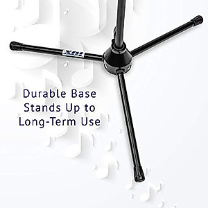 LyxPro Microphone Stand Boom Arm Tilting Rotating Floor Podium Stage or Studio Strong Durable And Foldable Height 38.5"- 66" Extends Arm to 29 3/8" Comes With 3/8" and 5/8" mount Adapter