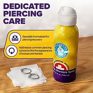 Dr. Piercing Aftercare Spray - Saline Solution for Piercings - Ear Piercing Cleaner Saline Wash Spray - Belly & Nose Piercing Keloid Bump, Piercing Cleaner - 100 mL,3.3 oz