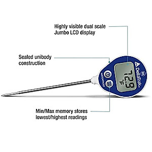 DeltaTrak 11050 Professional Digital Meat Thermometer for Kitchen Waterproof Lollipop Thermometer NSF Certified