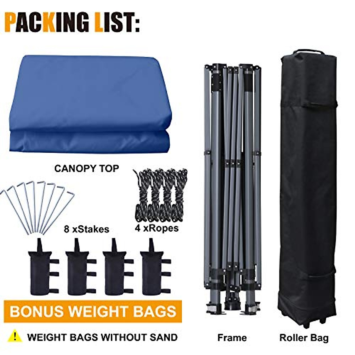 COOSHADE 10x17 Instant Canopy Tent 3-Tier Pop Up Canopy with Ventilation and Adjustable Dual Half Awnings(Navy Blue)