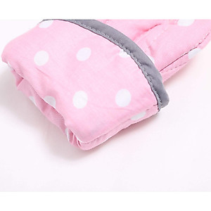 NEOVIVA Kitchen Oven Mitts for Kids, Heat Resistant Cotton Oven Gloves Set of 2 for Cooking Baking, Kitchen Gloves for Farmhouse Restaurant, Polka Dots Pink