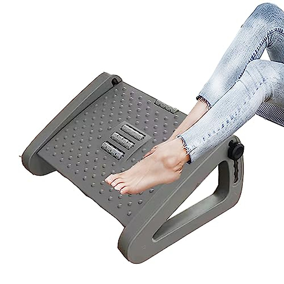 Ergonomic Foot Rest Under Desk with Massage Surface Adjustable Footrest with 6-Level Height Foot Stool Foot Rest for Home/Office Footrest Under Desk at Work Footstool Feet Rest Stool Under Desk