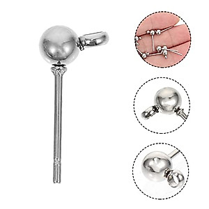 100pcs Ball Ear Ear Rings Studs Stud Earrings Pin Earrings Accessories Stainless Steel Studs Ear Jewelry Ear Studs Ear Stud Components Earring Making