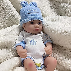 HUARUI WIG Realistic Baby Dolls, 11 Inch Lifelike Reborn Silicone Soft Vinyl Baby Dolls with Themed Clothes and Accessories, Real Life Newborn Baby Doll Gift Set Suitable for Children Age 3+.