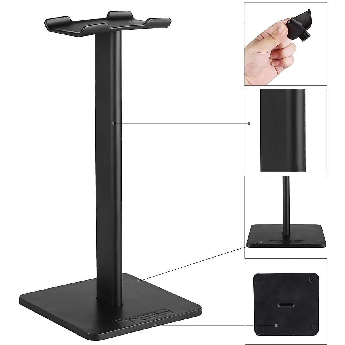 YouCut Headphone Stand, Universal Aluminum Holder Showing Display Hanger for HyperX Cloud II Gaming Headset, Microsoft Xbox One Chat, Turtle Beach Recon, Sony Headset 2.0 and More (White)