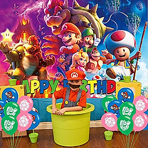 Mario Movie 2023 Backdrop Birthday Banner for Mario Movie 2023 Birthday Party Supplies Mario Movie 2023 Photograph Background Photo Booth 5x3ft