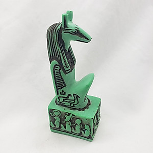 Seth Statue Green - Ancient Egypt Deity - Egyptian God Set - Made in Egypt