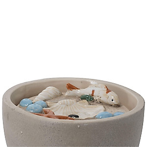 Foreside Home and Garden Multicolor Tidepool Ceramic Indoor Water Fountain with Pump