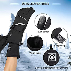 Haeglauv Heated Glove Liners for Men Women,Electric Battery Heated Gloves Rechargeable Thin Heated Work Gloves