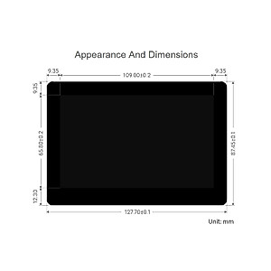 5inch IPS Touch Screen Display for Raspberry Pi, DSI Interface, 800×480 Resolution, Capacitive Touch Panel, Supports Raspberry Pi OS/Ubuntu/Kali / WIN10 IoT and Retropie, up to 5-Points Touch