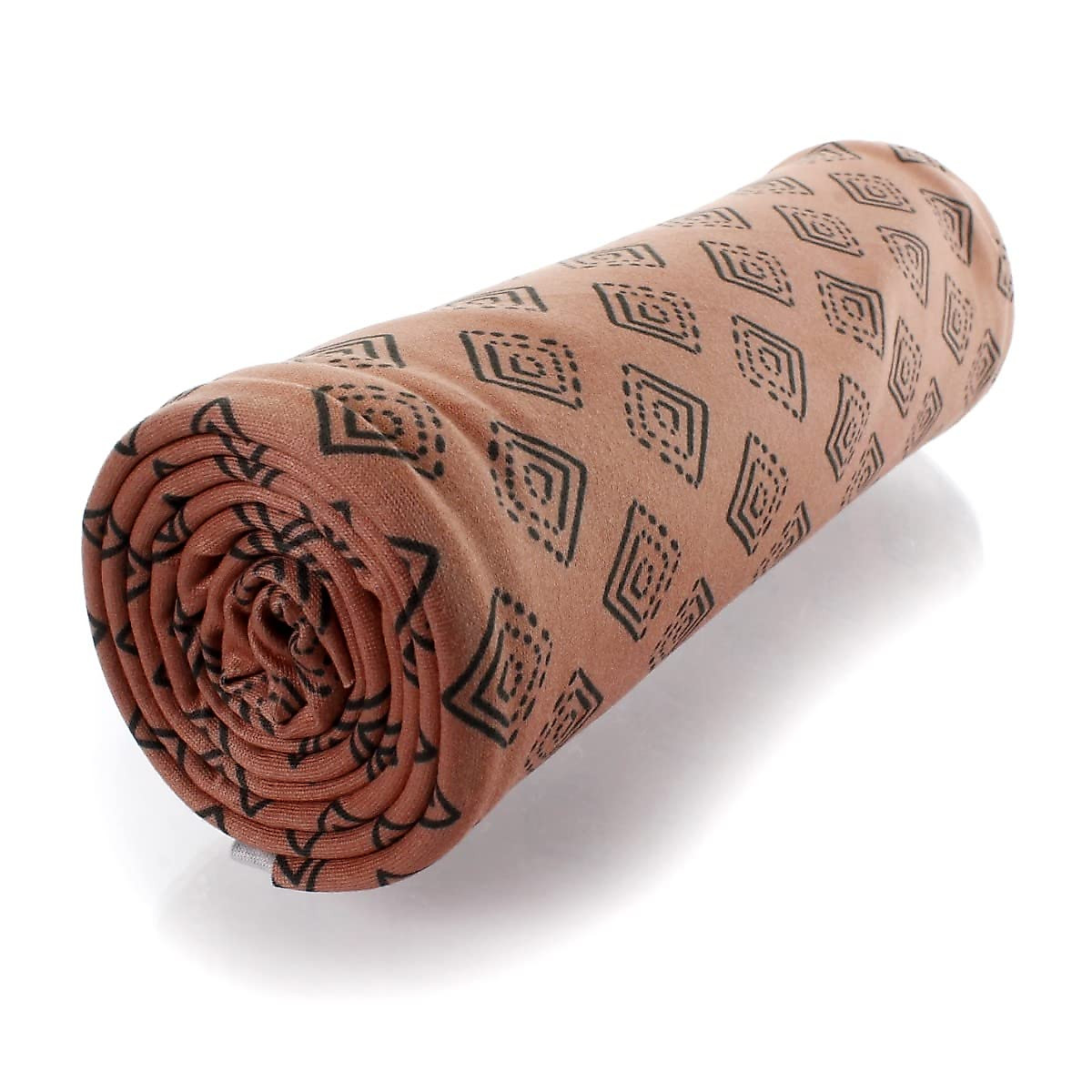 Cocoa and Black Diamond Boho DBP Fabric - Double Brushed Polyester 4 Way Stretch - 1 yard