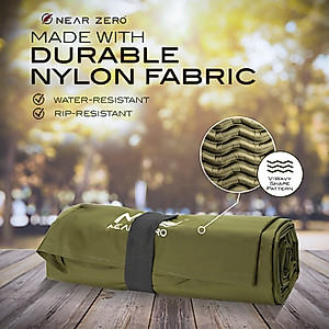NEAR ZERO - Inflatable Sleeping Pad, Ultralight Camping Mattress, Portable Sleeping Pad for Camping, Hiking, Beach, Backpacking Trip and More, 14.5 oz, Green