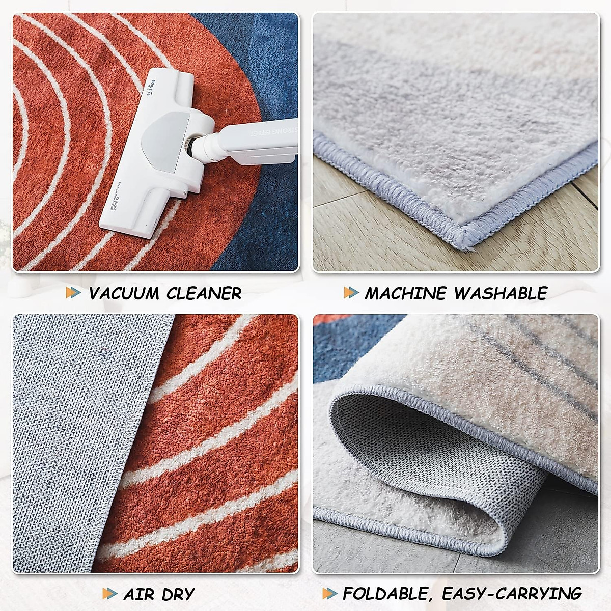 Mamatong Contemporary Modern Abstract Blue Yellow Vibrant Area Rug 5x7 Ultra Soft Wool Aesthetic Rug for Living Room Bedroom Dining Office Art Deco Floor Rug Kitchen Hallway Runner