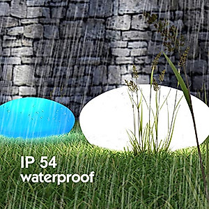 Blibly Solar Garden Lights Outdoor Glow Cobblestone Shape Lamp Garden Decor Light-White & RGB Lights Waterproof Landscape Night Lights for Lawn/Patio/Path