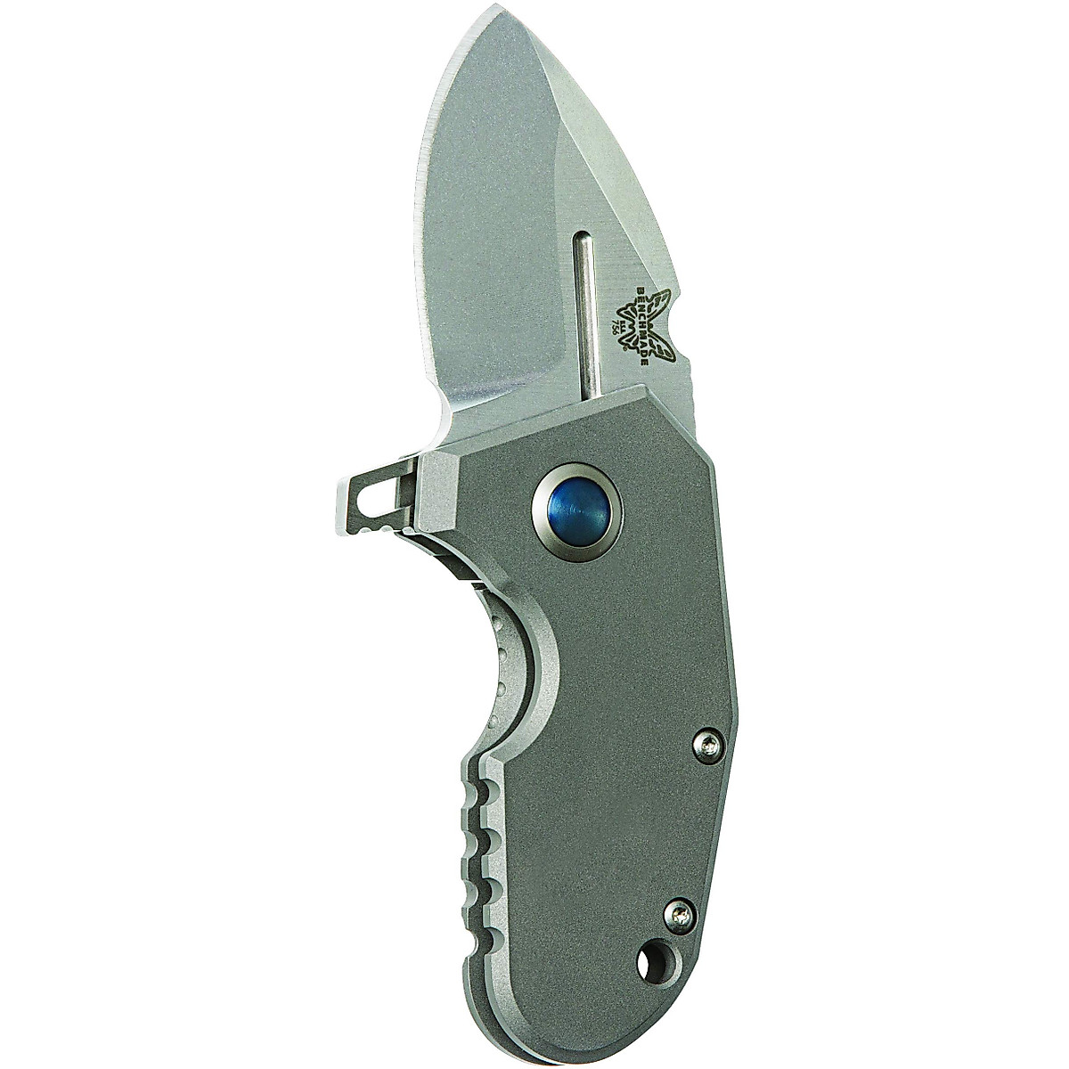 Benchmade - Micro Pocket Rocket 756 Tiny Pocket Knife, Drop-Point Blade, Plain Edge, Satin Finish, Made in the USA