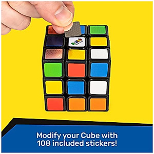 Rubik's Cube, Original 3x3 Puzzle Brain Teaser Fidget Toy with Removable Interchangeable Mod Stickers to Customize, for Adults & Kids Ages 8 and up