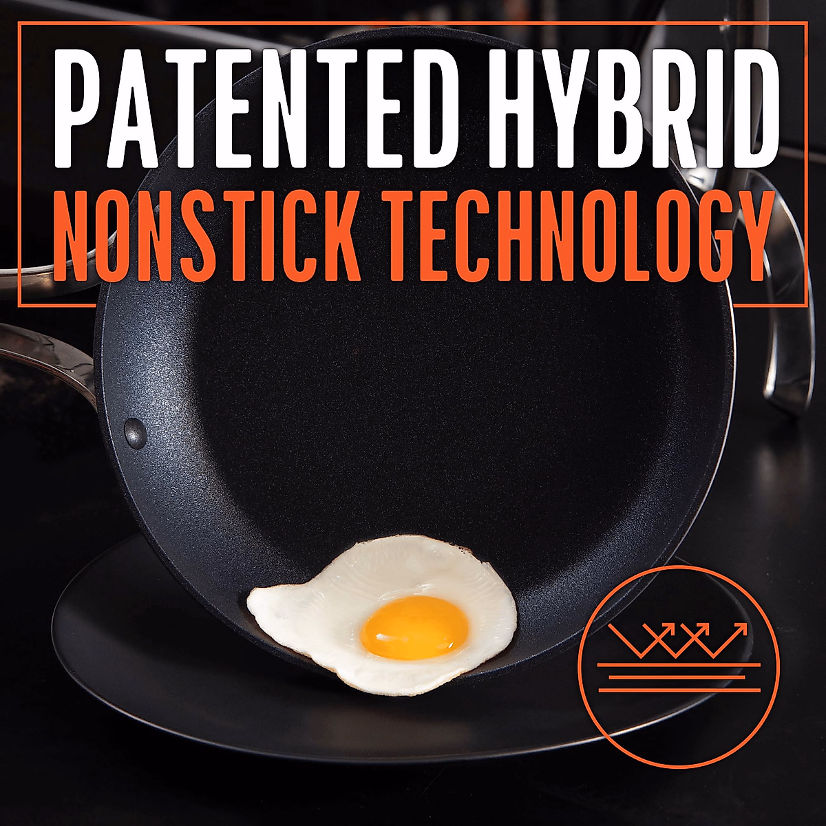 Emura Professional 10 inch Non Stick Frying Pan | Cookware Aluminum Nonstick Coating Skillet | PFOA and PTFE free, Scratch Resistant, Induction & Oven Safe Cooking | All stovetops