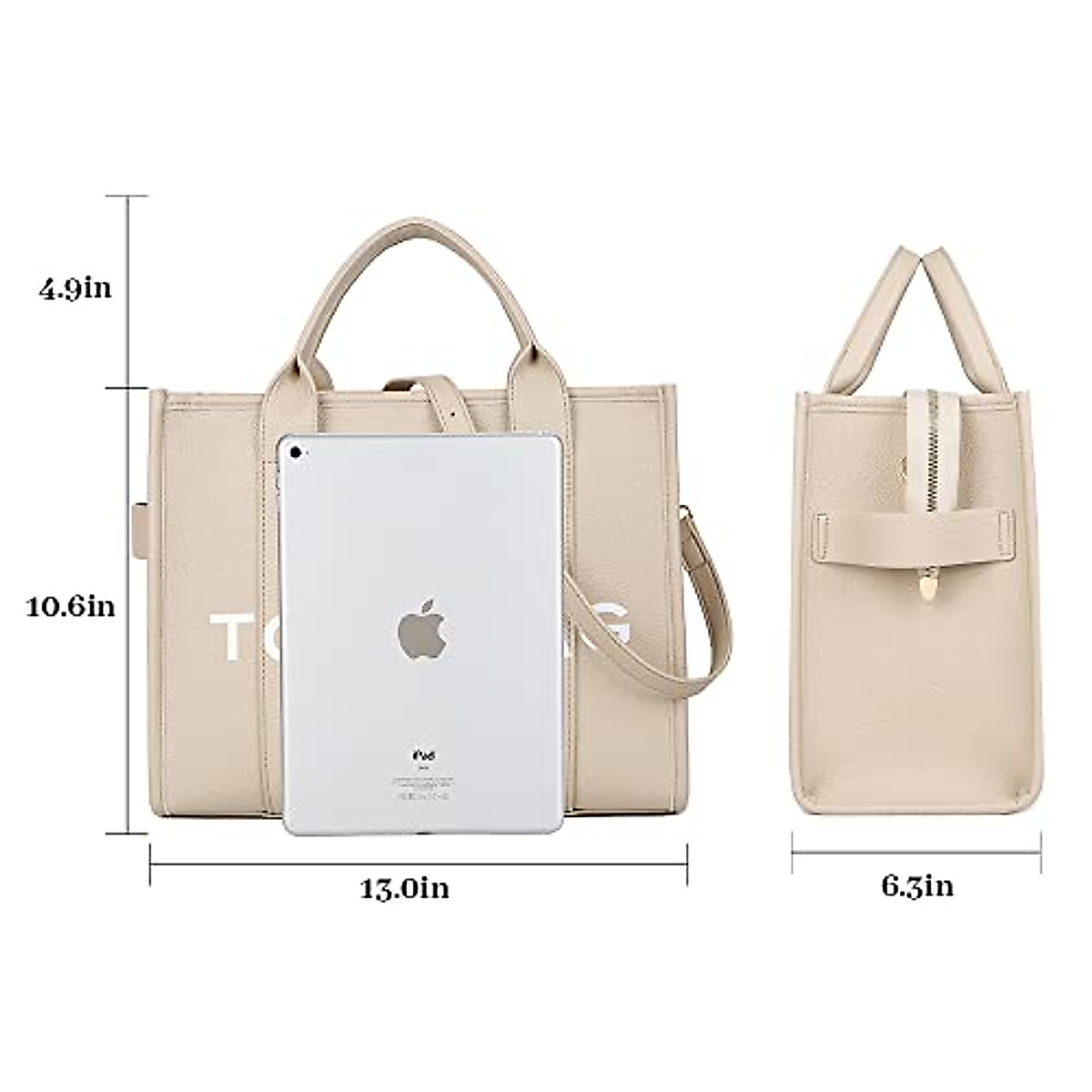 JBB Women Tote Bags PU Leather Cute Crossbody Travel School Office Beach Shoulder Handbags Hobo Satchel with Zipper Black