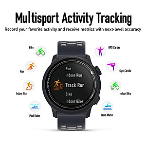 COROS PACE 2 Sport Watch GPS Heart Rate Monitor, 20 days Long Battery Life, Lightweight, Barometer, Strava, Training Plan, Navigation, Sleep Track, Swim, Bike, Run, Strength, Treadmill (Navy Silicone)