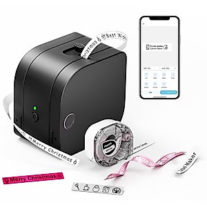 Zodzi P12 Label Maker, Bluetooth Label Maker Machine with Tape, Mini Thermal Portable Label Printer with Fonts, Inkless Sticker Maker for Home, School, Office Labeling