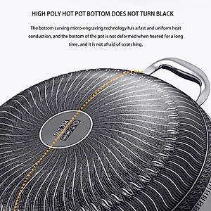 LMZZ Nonstick Frying Pan Stainless Steel Wok Honeycomb Frying Pan with Glass Lid Saute Pan Kitchen Cookware