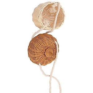 Kids Rattan Storage Basket, Handmade Acorn Shaped Basket, Hand Woven Decorative Acorn Shaped Basket Bag, Mushroom Shape Decorative Woven Basket for Boys Girls Photography Props(Small Shoulder Bag)