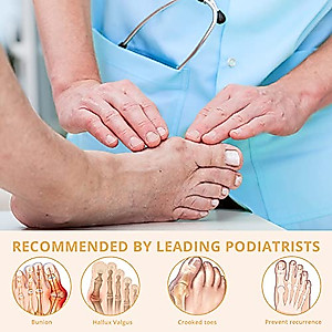 PEDIGOO Bunion Corrector for Women and Men, Slip Proofing Version Bunion Toe Separator, Orthopedic Bunion Splint for Big Toe Pain Relief and Toe Straightening Beige