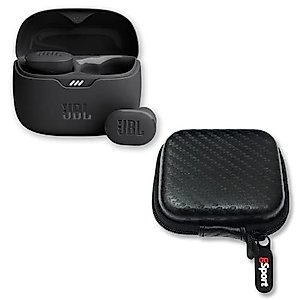 JBL Tune Buds Noise Cancelling True Wireless Earbud Bundle with gSport Case (Black)