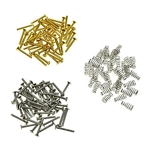 KAISH Pack of 50 Metric Thread M3 Single Coil Pickup Mounting Screws and Springs 3x21.5mm for ST Strat/Tele Nickel