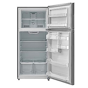 Avanti FF18D3S-4 FF18D cu.ft. Apartment Size Refrigerator​, Full Fridge Free Technology Prevents Frost Build-up with Adjustable Shelves, Door Bins & Crisper Drawers, 18 cu. ft, Stainless Steel