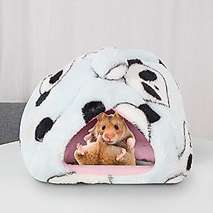 GLOGLOW Hamster Bed, Panda Shape Warm Hanging Bed Cute Warm Hammock Nest for Sugar Glider Rat Guinea Pig Gerbil Mice Hamster(L)