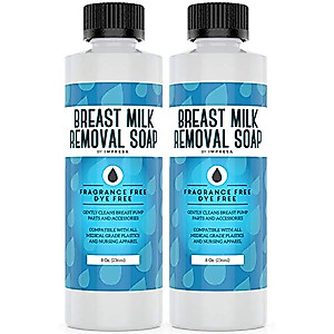 IMPRESA [2 Pack] Breast Milk Removal Soap - Clean Your Breast Pump Parts, Bottles, Nipples and Nursing Apparel Quick – Made In USA – No Fragrances or Dyes - 16 Total Ounces