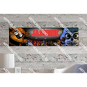 Five Nights at Freddy's - 8.5"x30" Personalized Name Poster, Customize With Your Child's Name, Birthday Party Banner